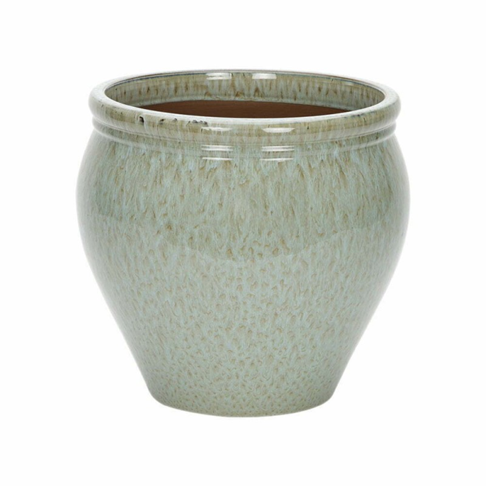 Apta Peacock Green Glazed Jar 25cm | Waterperry Gardens - Oxfordshire ...