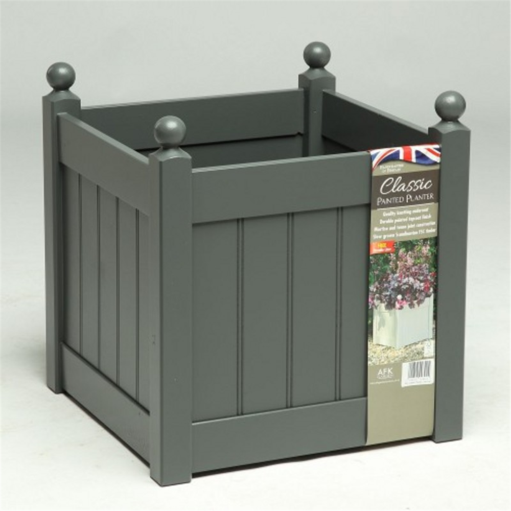 Classic Wooden Planter Charcoal 18'' | Waterperry Gardens - Oxfordshire ...