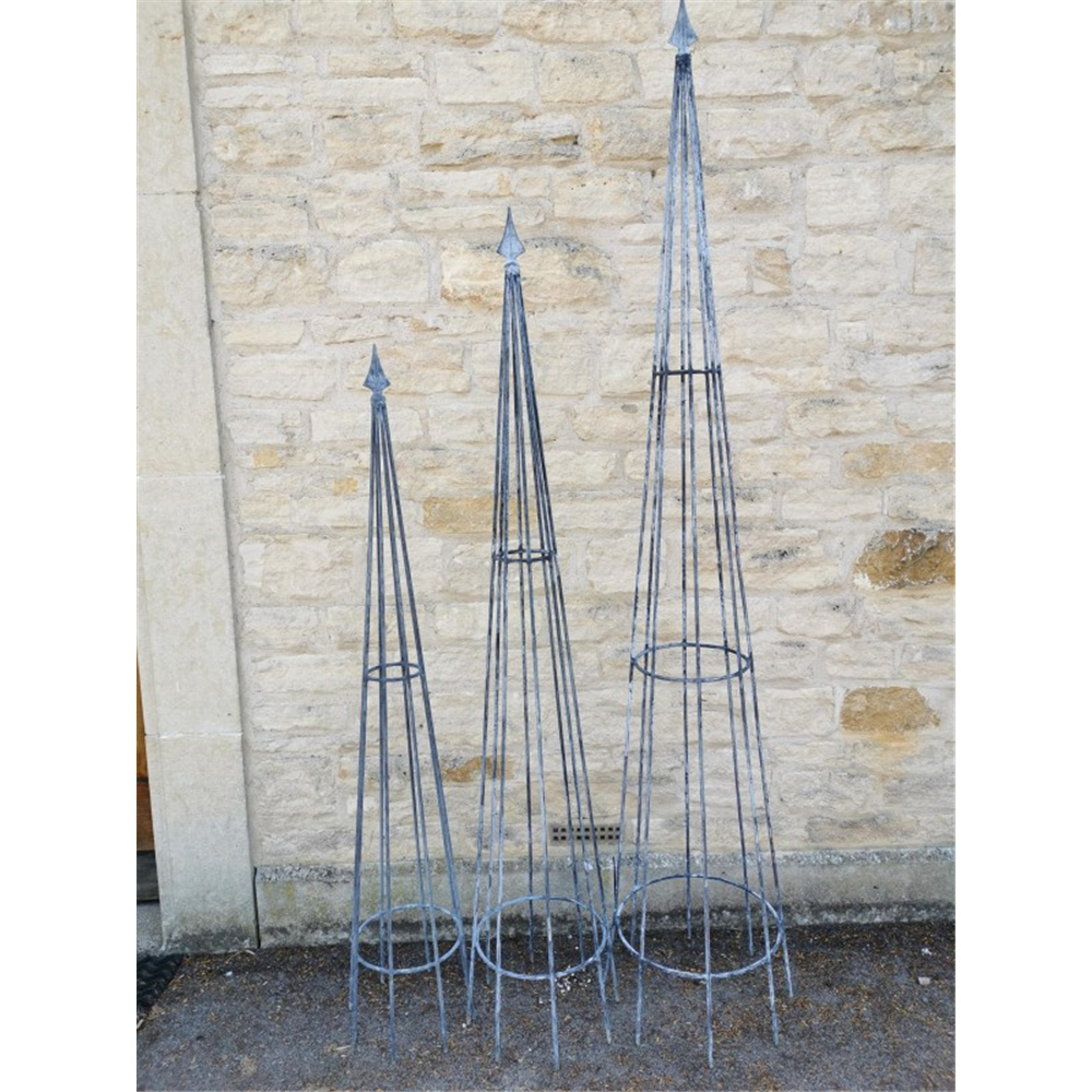 Galvanised Round Obelisk 5ft | Waterperry Gardens - Oxfordshire Garden ...