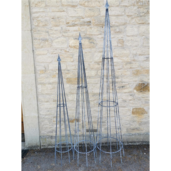Galvanised Round Obelisk 5ft | Waterperry Gardens - Oxfordshire Garden ...