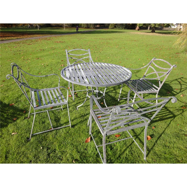 Galvanised Regency 1m Table Set | Waterperry Gardens - Oxfordshire ...
