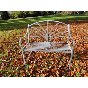 Galvanised Fan Double Bench | Waterperry Gardens - Oxfordshire Garden ...